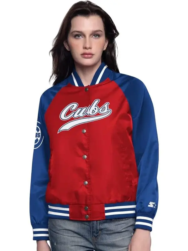 STARTER Chicago Cubs Home Run Varsity Jacket - Red