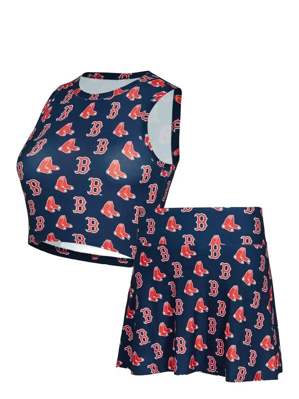 CONCEPTS SPORT Knit Tank Top & Skort Set - Navy