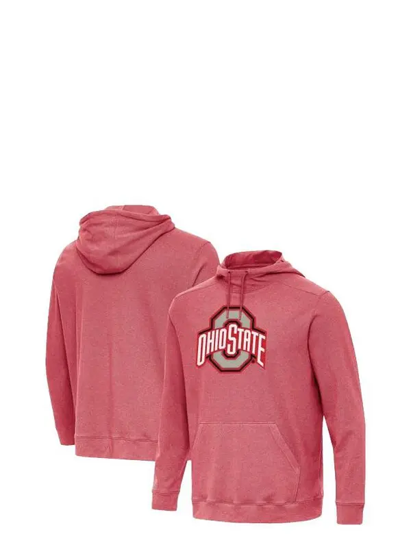 ANTIGUA Ohio State Buckeyes Cloud Pullover Hoodie - Heather Red