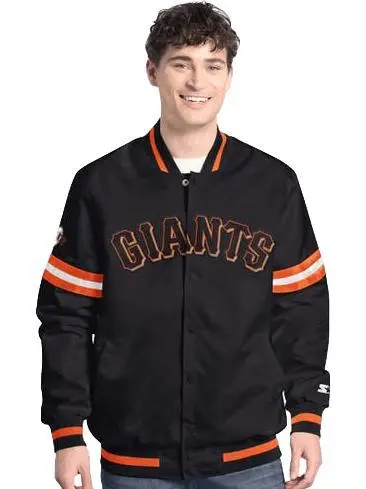 STARTER San Francisco Giants Scout Varsity Jacket - Black