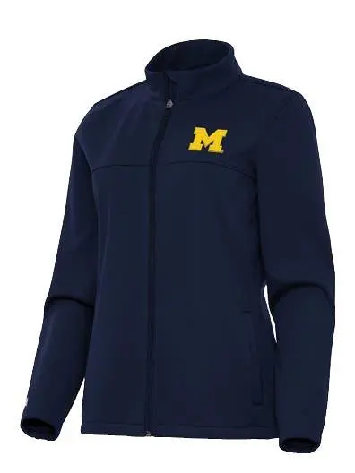 ANTIGUA Michigan Wolverines Links 2 Full-zip Golf Jacket - Navy