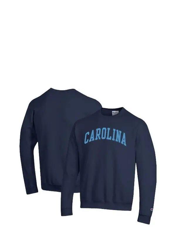 Champion North Carolina Tar Heels Basic Arch Fleece Pullover Sweatshirt - Navy