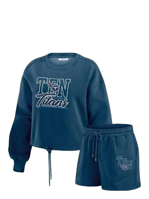 WEAR BY ERIN ANDREWS Tennessee Titans Fleece Lounge Set - Navy