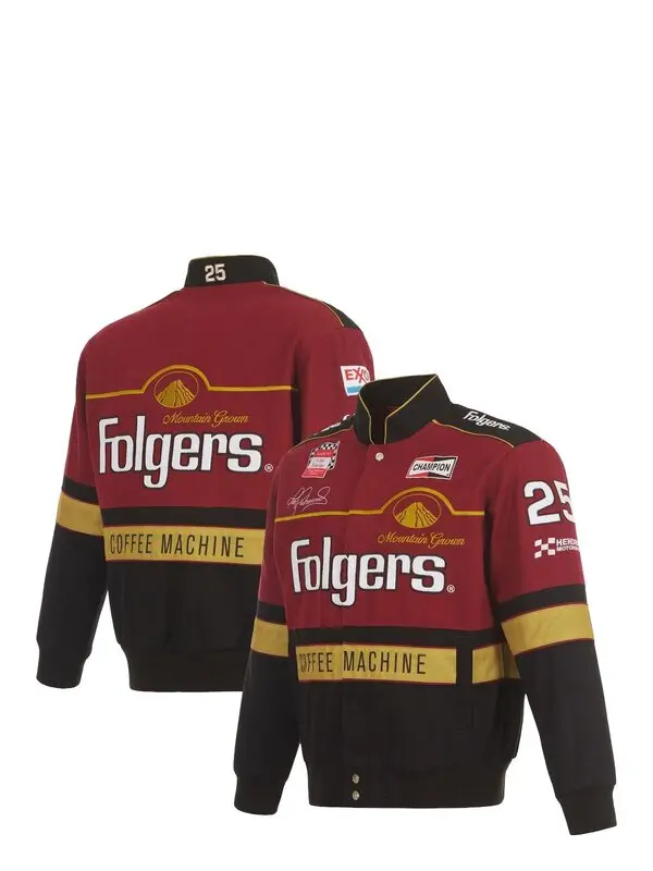 JH DESIGN Tim Richmond Folgers Twill Uniform Full-snap Jacket - Maroon