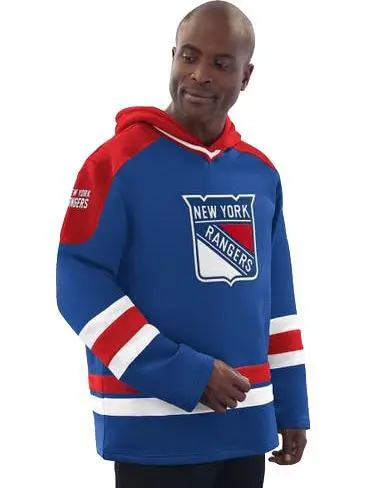STARTER New York Rangers Hockey Pullover Hoodie - Blue