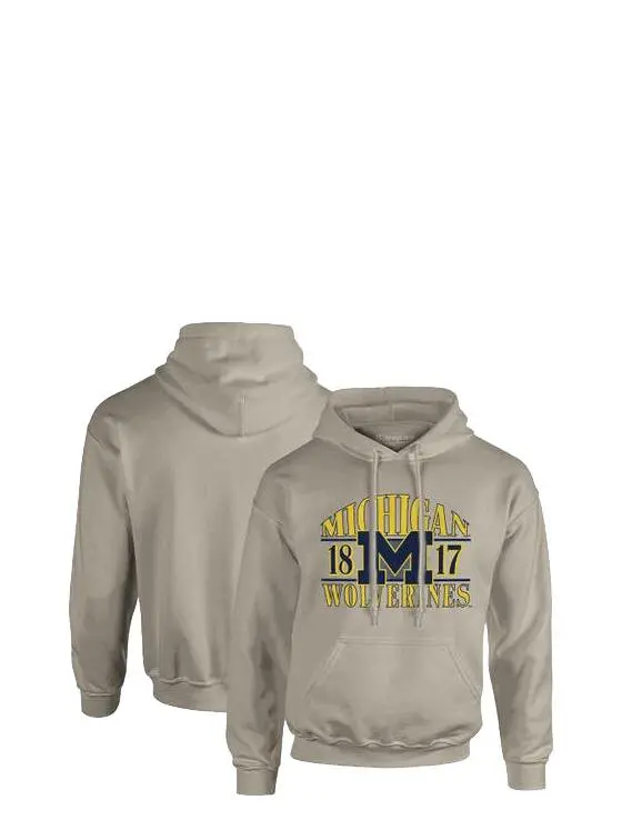 IMAGE ONE Michigan Wolverines Upper Arch Letters Pullover Hoodie - Tan