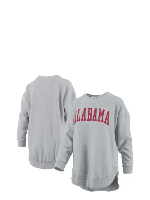 PRESSBOX Alabama Crimson Tide Melange Poncho Fleece Pullover Sweatshirt - Gray