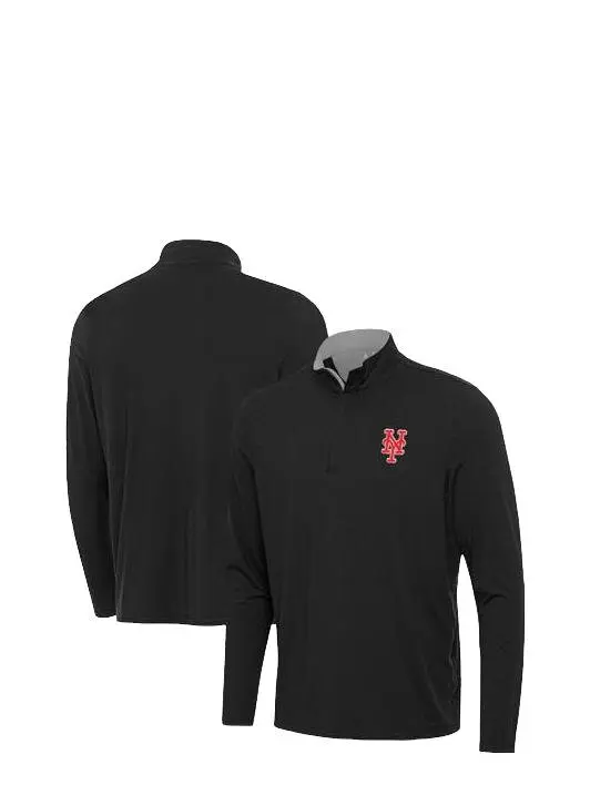 ANTIGUA New York Mets Quarter-zip Top - Black