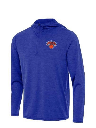 ANTIGUA New York Knicks Tidy Quarter-zip Hoodie - Heather Royal