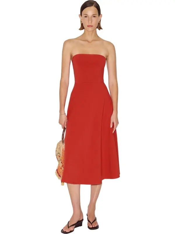 REFORMATION Lora Knit Midi Dress - Red