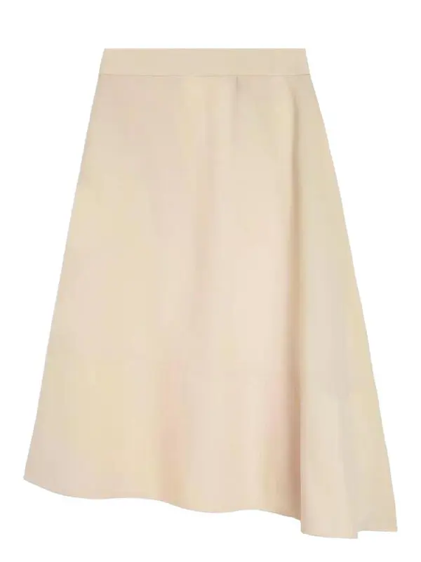 JIL SANDER Wool Asymmetric Skirt - Neutrals