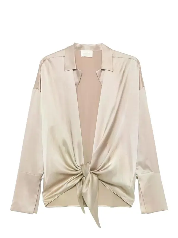 DANAMÉ Satin Blouse - Neutrals