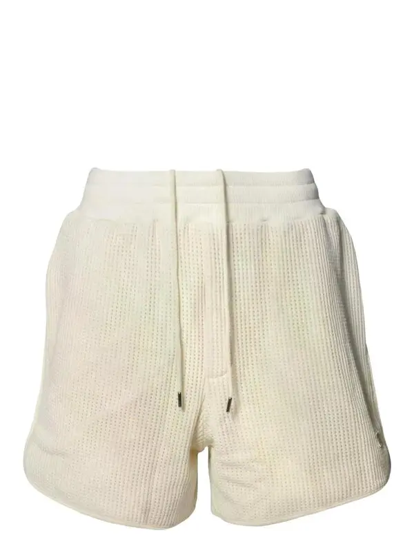 WALES BONNER Perforated Track Shorts - Neutrals