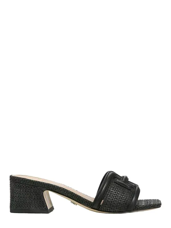 Sam Edelman 45mm Waylon Textured Block-heel Sandals - Black