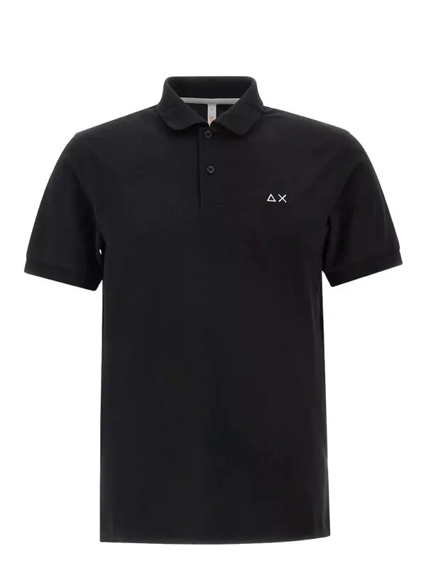 SUN 68 Logo-embroidered Polo Shirt - Black