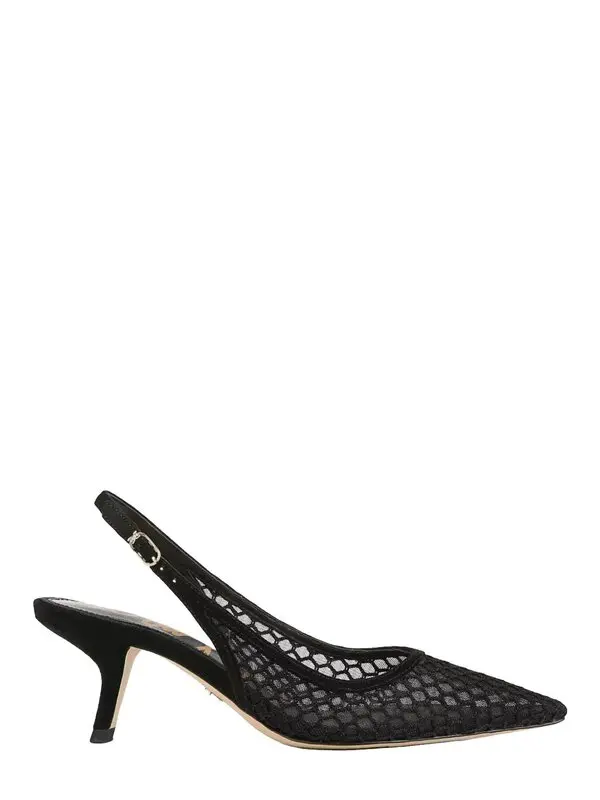 Sam Edelman 40mm Hazel Mesh-paneled Slingback Pumps - Black