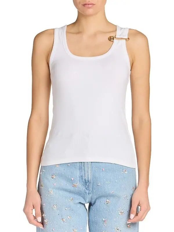 Versace Logo Sleeveless Top - Optical White