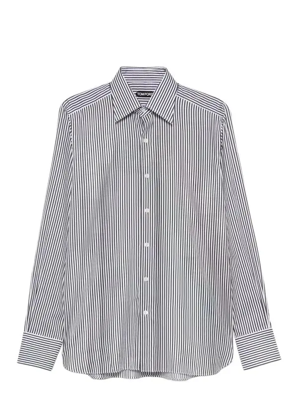 TOM FORD Striped Cotton-silk Shirt - Black