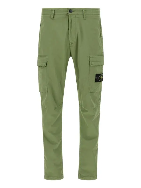 Stone Island Logo Badge Cargo Pants - Green
