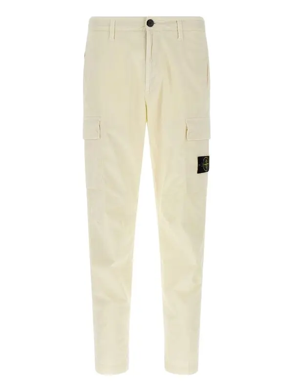 Stone Island Logo Badge Cargo Pants - Beige