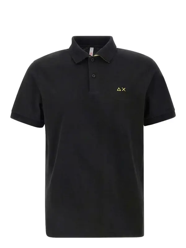 SUN 68 Logo-embroidered Polo Shirt - Black
