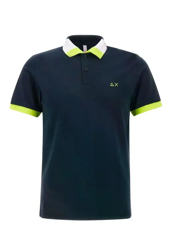 SUN 68 Colour-block Polo Shirt - Black