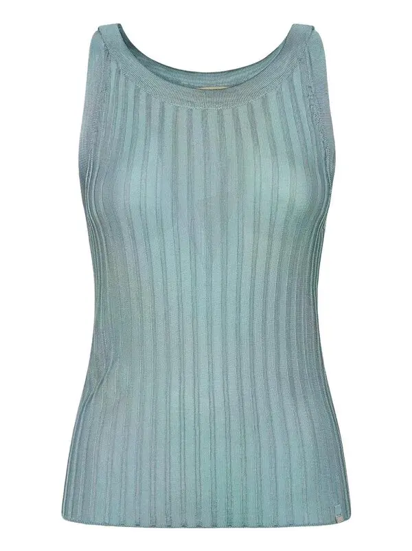 Herno Ribbed Tank Top - Blue