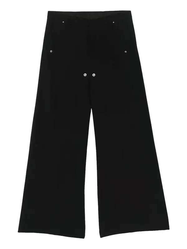 Rick Owens Eyelet-detailing Wide Leg Pants - Black