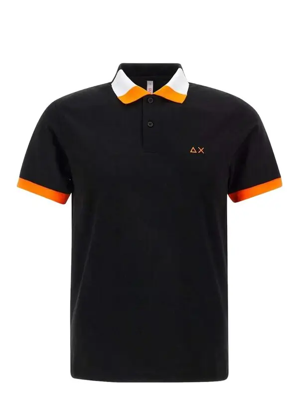 SUN 68 Jersey Polo Shirt - Black