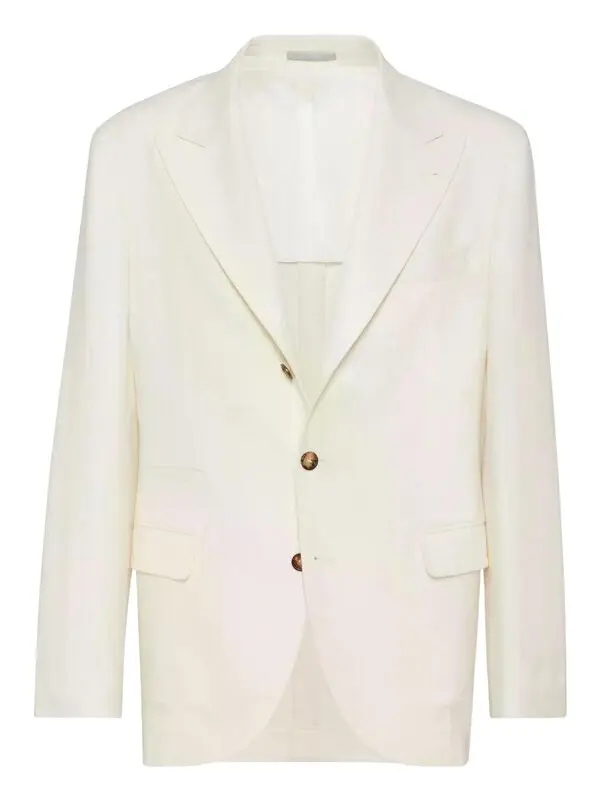 Brunello Cucinelli Wool-cashmere Blazer - White