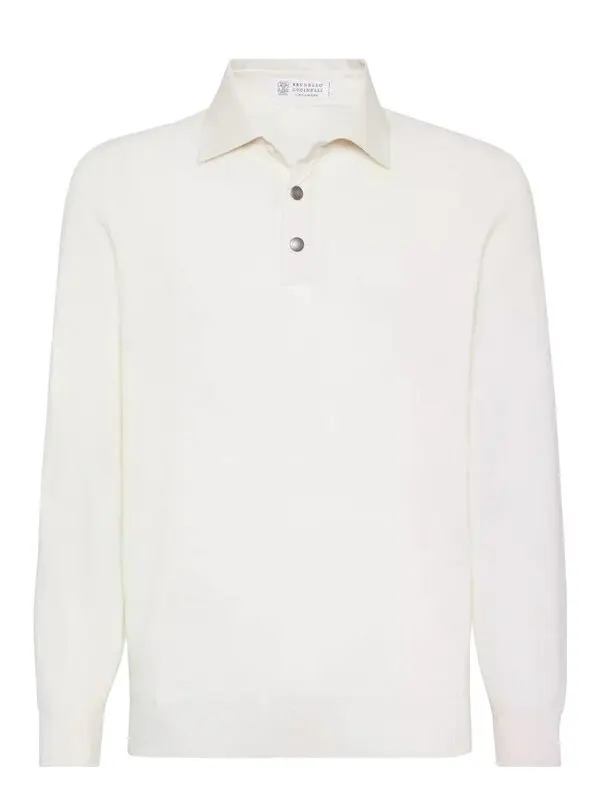 Brunello Cucinelli Cashmere Polo Shirt - White
