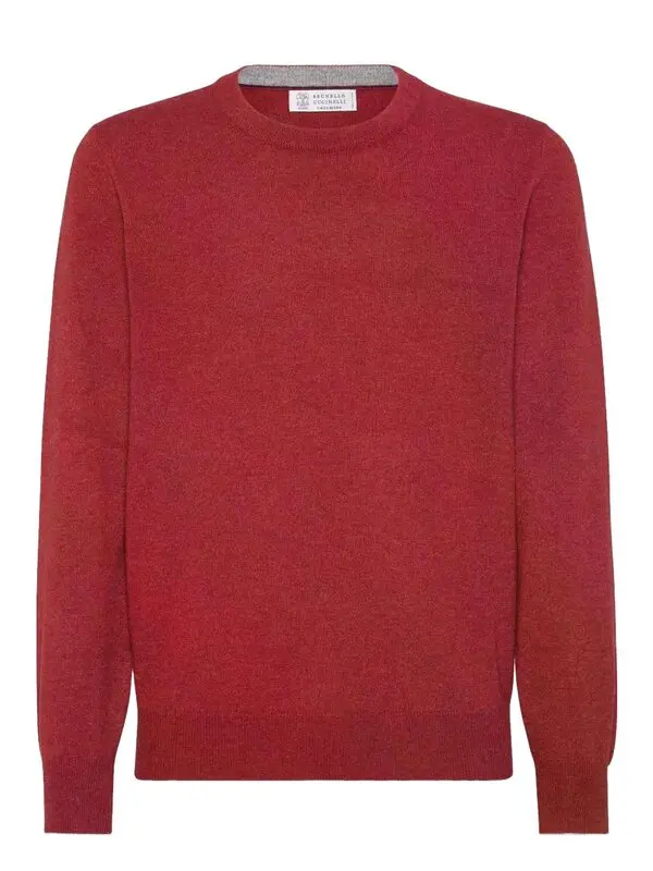 Brunello Cucinelli Cashmere Crew Neck Sweater - Red