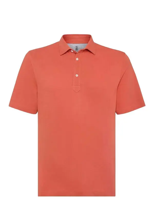 Brunello Cucinelli Cotton Polo Shirt - Orange