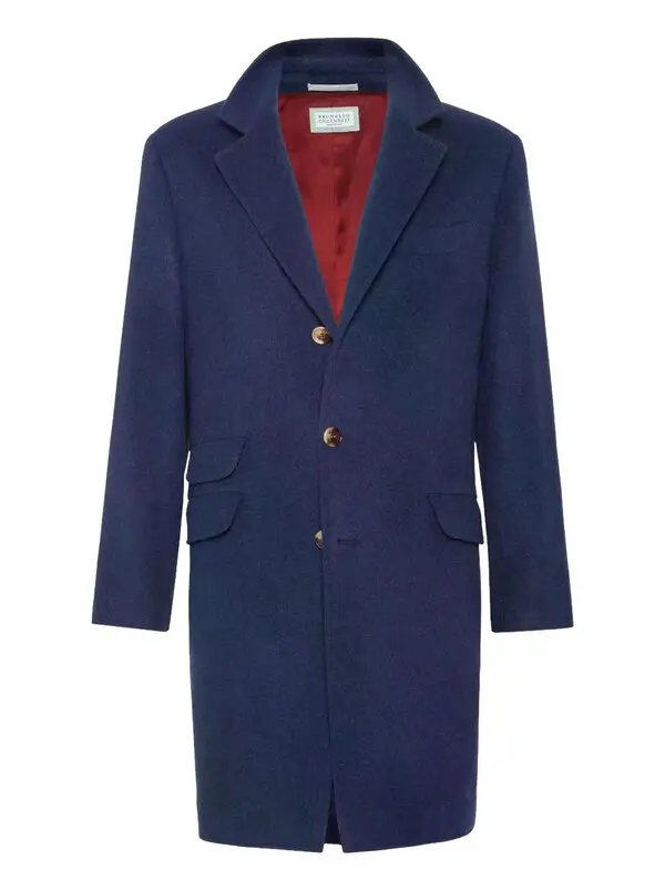 Brunello Cucinelli Cashmere Coat - Blue