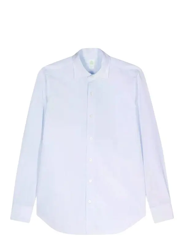 FINAMORE 1925 Poplin Cotton Shirt - Blue