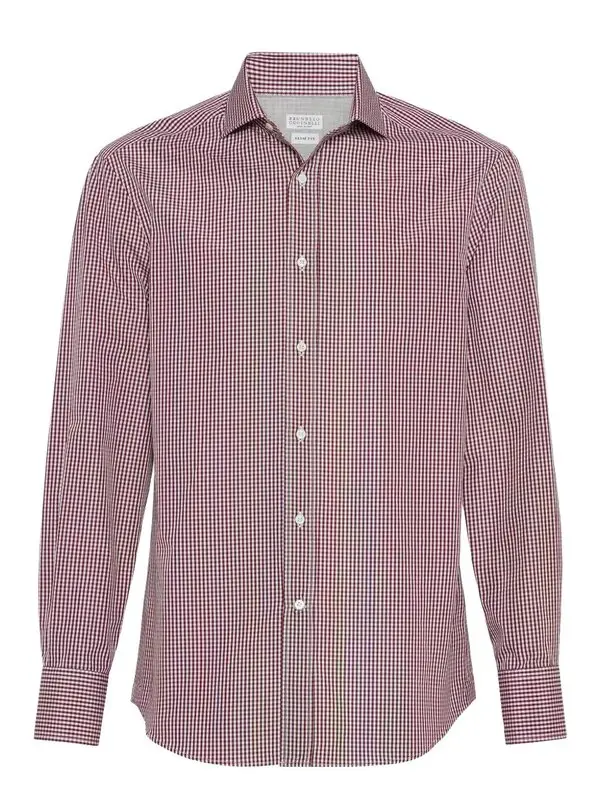 Brunello Cucinelli Gingham-pattern Shirt - Red
