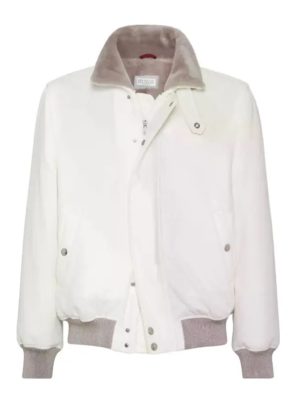 Brunello Cucinelli Cashmere Bomber Jacket - Neutrals