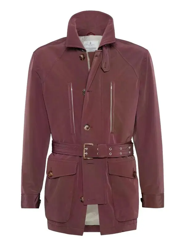 Brunello Cucinelli Belted Safari Jacket - Red