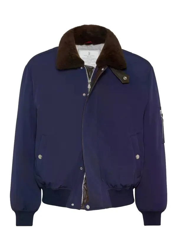Brunello Cucinelli Down Bomber Jacket - Blue