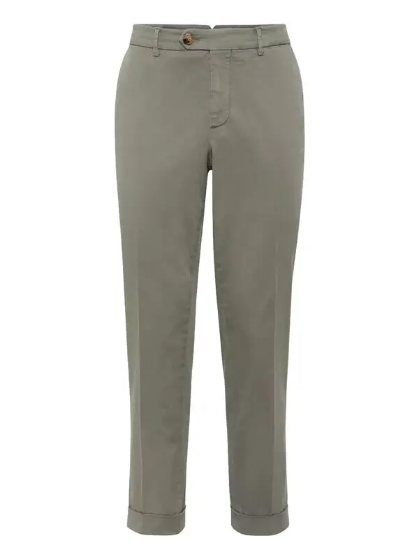 Brunello Cucinelli Cropped Chino Trousers - Green