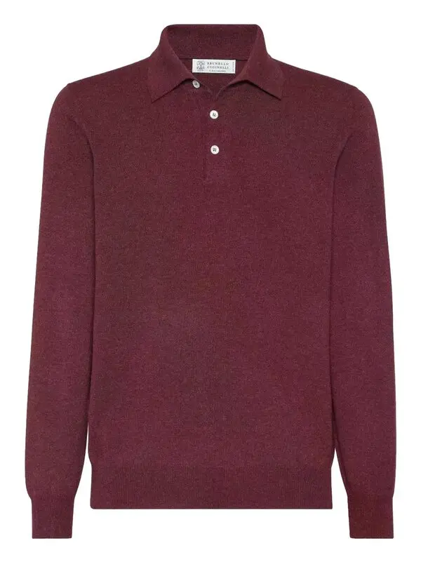 Brunello Cucinelli Knitted Polo Shirt - Red