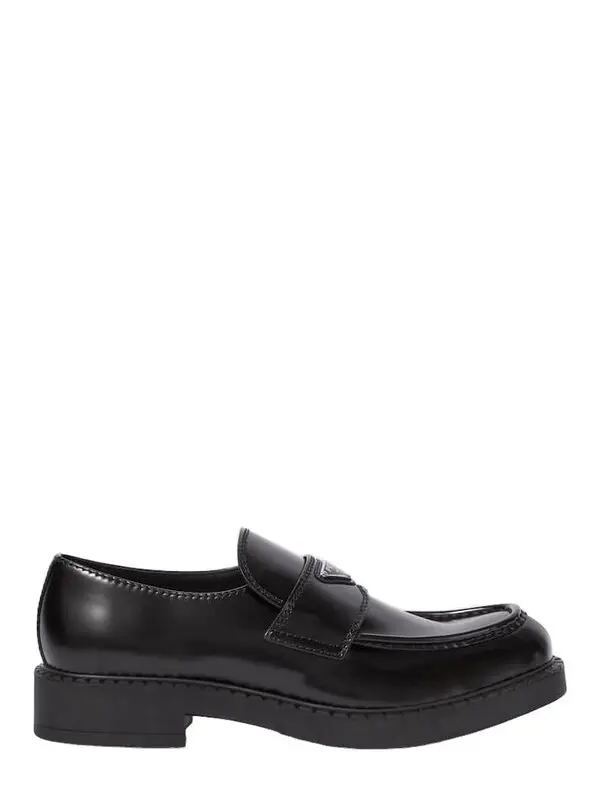Prada Chocolate Leather Loafers - Black