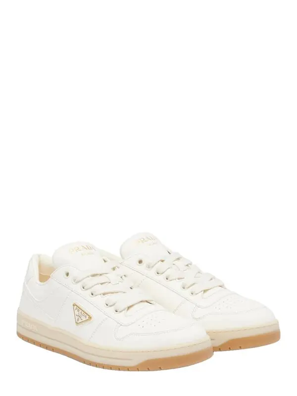 Prada Downtown Leather Sneakers - White