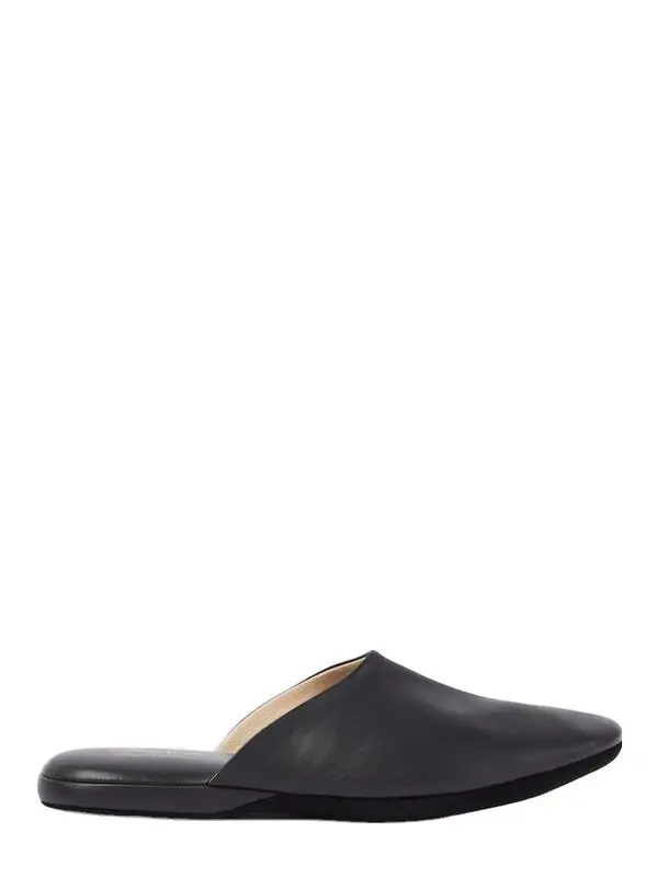 Charvet Leather Slippers - Black