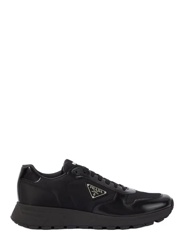 Prada Re-nylon And Leather Sneakers - Black