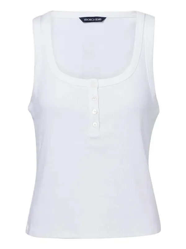 Veronica Beard Abbott Cotton-blend Tank Top - White