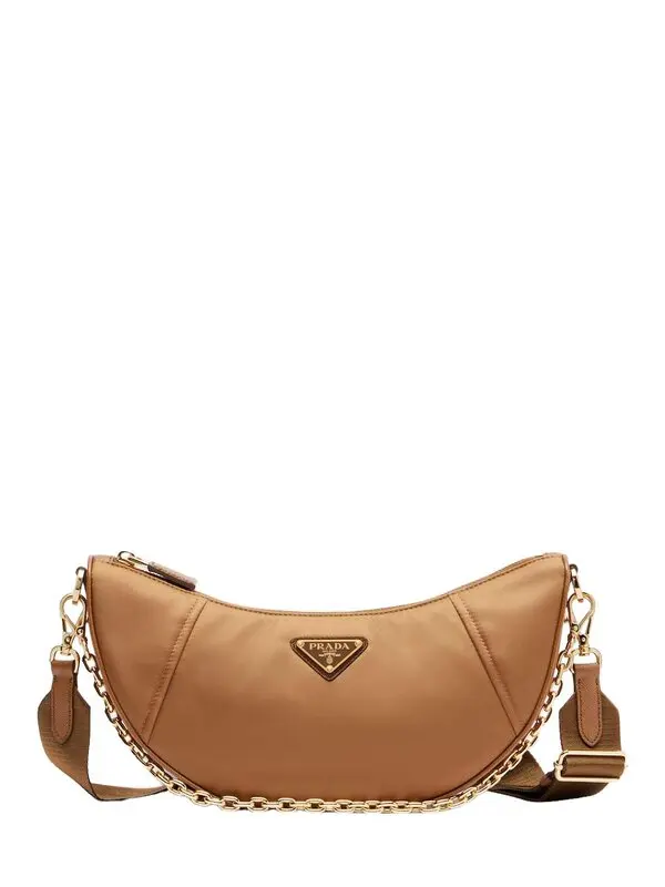 Prada Re-nylon Demi-lune Shoulder Bag - Brown
