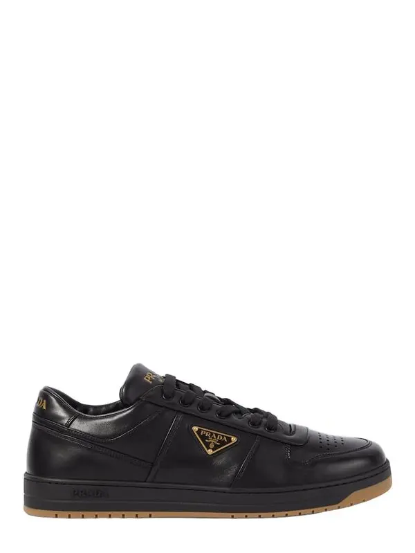 Prada Downtown Leather Sneakers - Black
