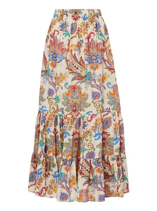 Etro Paisley Cotton Maxi Skirt - Multicoloured