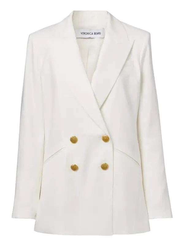 Veronica Beard Dale Linen-blend Blazer - White